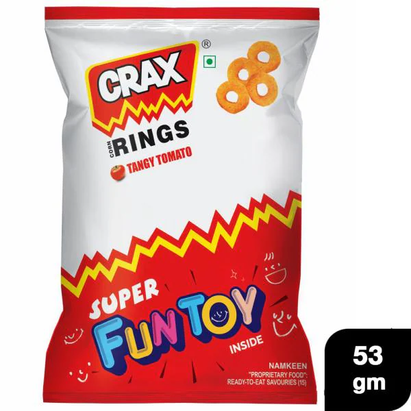 Crax Tangy Tomato Corn Rings with Super Fun Toy 53 g - JioMart