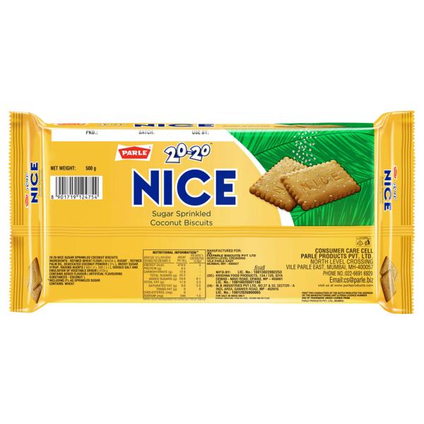 Parle 20-20 Nice Sugar Sprinkled Coconut Biscuits 500 g - JioMart