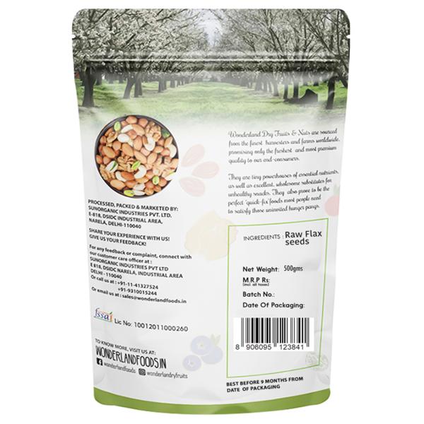 Wonderland Foods Munch The Healthy Crunch Raw Flax Seeds 500 g - JioMart