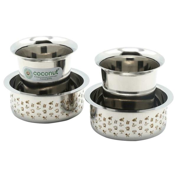 Coconut Laser Stainless Steel Coffee Dabra Set 150 ml (2 pcs) - JioMart