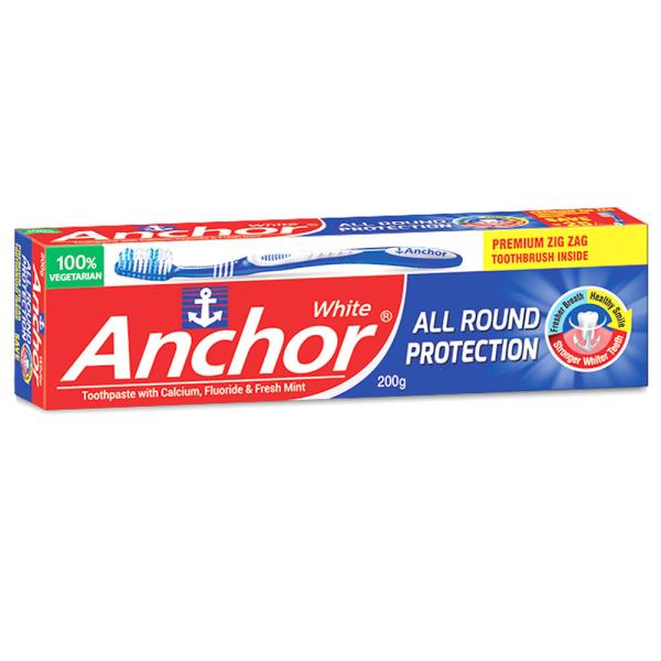 Anchor White All Round Protection Toothpaste 200 g (Get 1 Free Premium ...