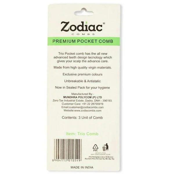 Zodiac Premium Pocket Comb (Pack of 3) - JioMart