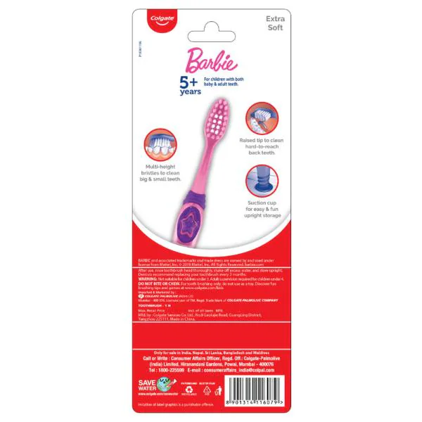 Colgate Barbie Kids Extra Soft Toothbrush 5+ years (Pack of 3) - JioMart