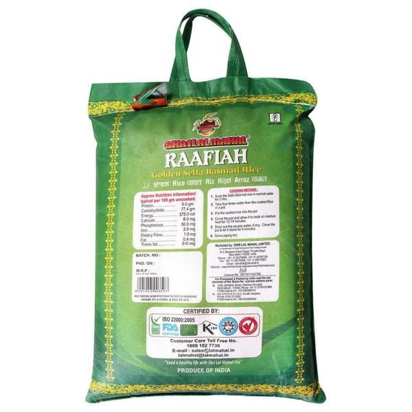 Shri Lal Mahal Raafiah Golden Sella Basmati Rice 10 kg - JioMart