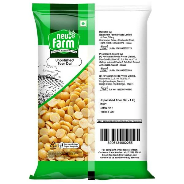 Neu Farm Unpolished Toor Dal 1 kg - JioMart