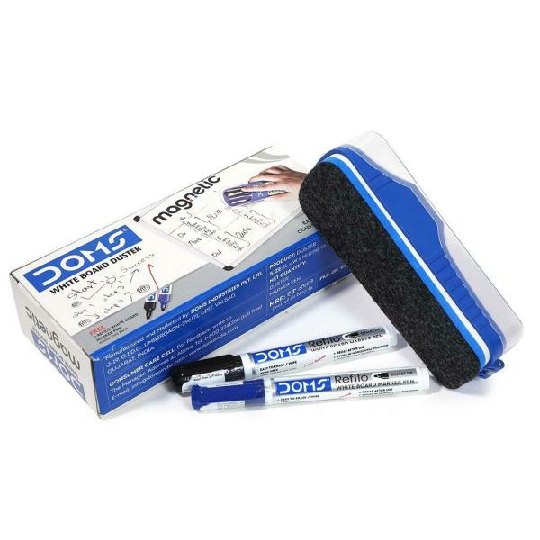 Doms Magnetic White Board Duster With 2 Refilo Marker Pen - JioMart