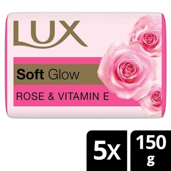 Lux Rose & Vitamin E Soft Glow Skin Soap Bar 150 g (Buy 4 Get 1 Free ...