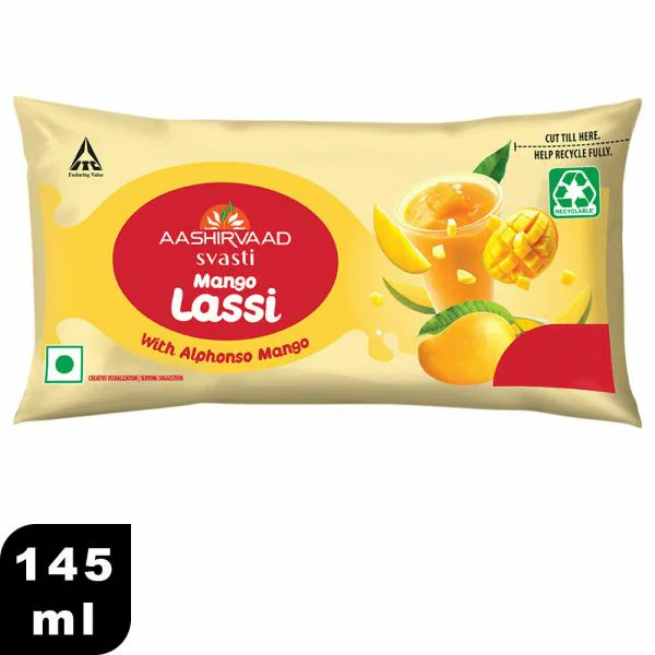 Aashirvaad Svasti Mango Lassi 145 ml (Pouch) - JioMart