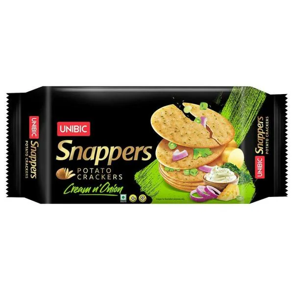 Unibic Snappers Cream n Onion Potato Crackers 75 g (Pack of 4) - JioMart