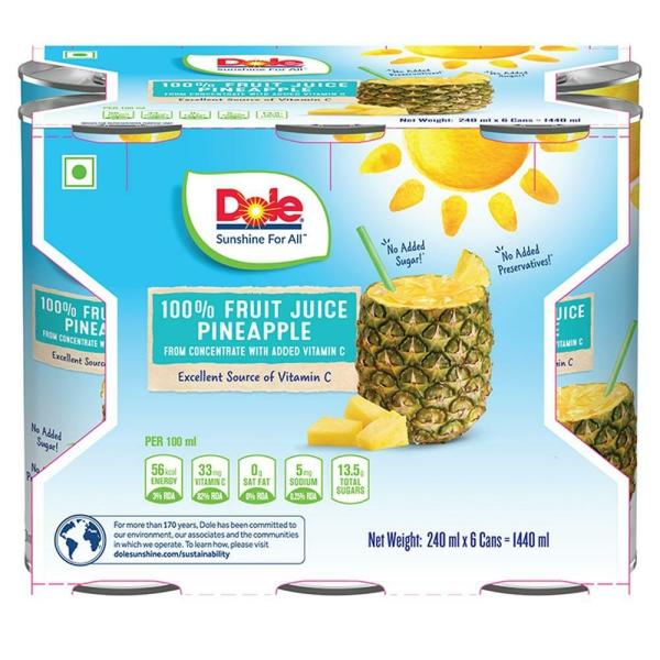 Dole Pineapple Fruit Juice 240 ml (6 pcs) - JioMart