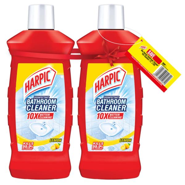 Harpic Lemon Disinfectant Bathroom Cleaner 1 L (Pack of 2) - JioMart