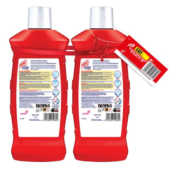 Harpic Lemon Disinfectant Bathroom Cleaner 1 L (Pack of 2) - JioMart