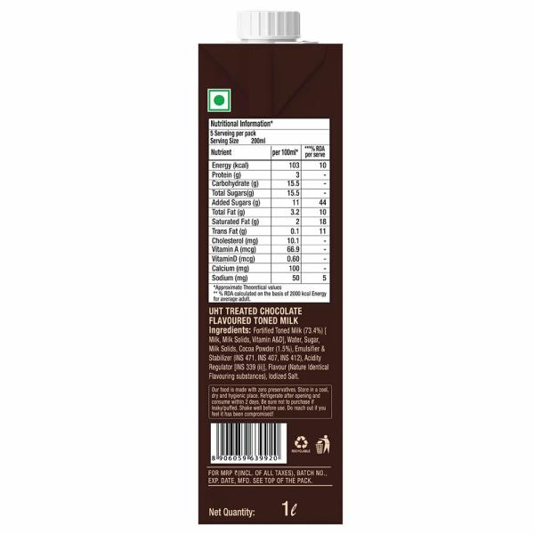 Epigamia UHT Chocolate Milkshake 1 L (Tetra Pak) - JioMart