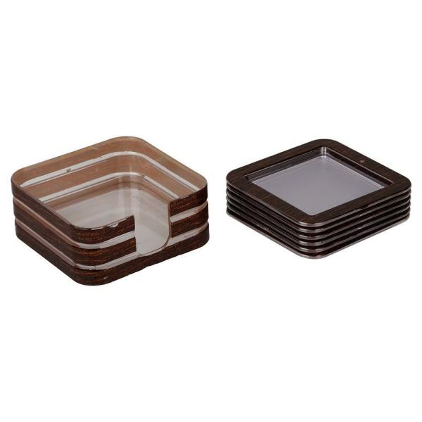 Liza Craft Assorted Square Plastic Tea Coaster 8.5 cm (Set of 6) - JioMart