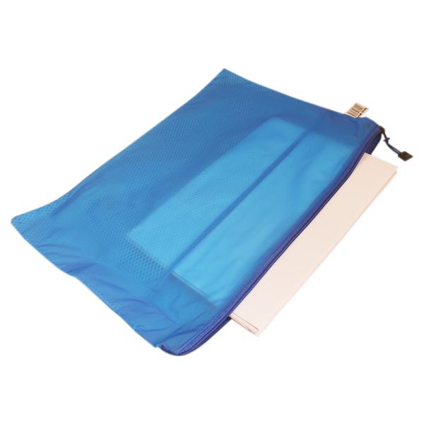 Quick Work A3 Satin Blue Zipper Bag - JioMart