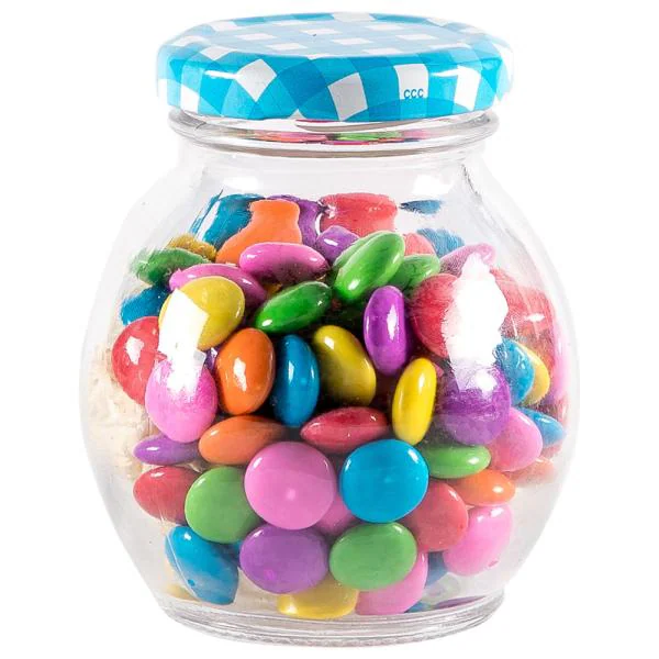 Yera Transparent Small Glass Jar with Printed Lid 245 ml (4 pcs) - JioMart