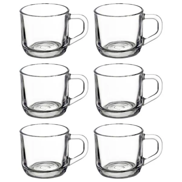 Yera Glass Tea and Coffee Mug 120 ml (Set of 6) - JioMart