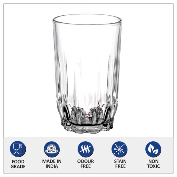 Yera Glass Water and Juice Tumbler 265 ml (Set of 6) - JioMart