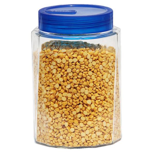 Yera Pyramid Glass Jar with Blue Lid 1045 ml (Set of 2) - JioMart