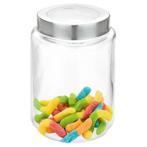 Yera Round Glass Jar with Stainless Steel Lid 1100 ml - JioMart