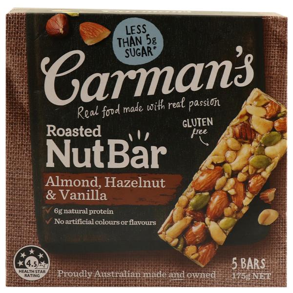 Carman's Almond Hazelnut & Vanilla Roasted Nut Bar 175 g - JioMart