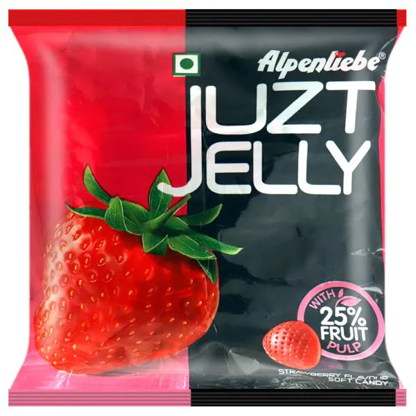 Alpenliebe Juzt Jelly Strawberry Flavour Soft Candy 70.3 g (Pack of 19 ...