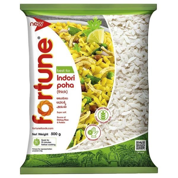 Fortune Indori Thick Poha 500 g - JioMart