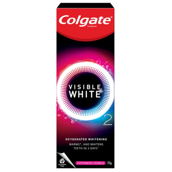 Colgate Visible White O2 Peppermint Sparkle Toothpaste 25 g - JioMart