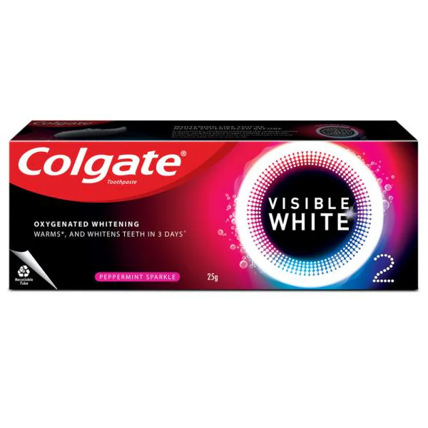Colgate Visible White O2 Peppermint Sparkle Toothpaste 25 g - JioMart