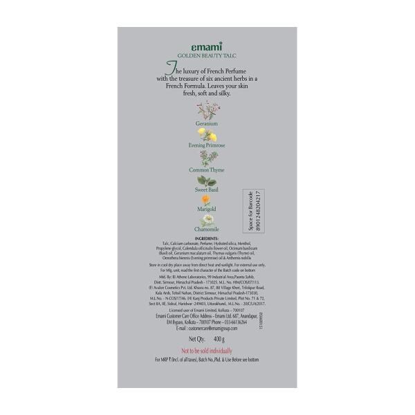 Emami Golden Beauty Moon Drop French Perfume Talcum Powder 400 g - JioMart