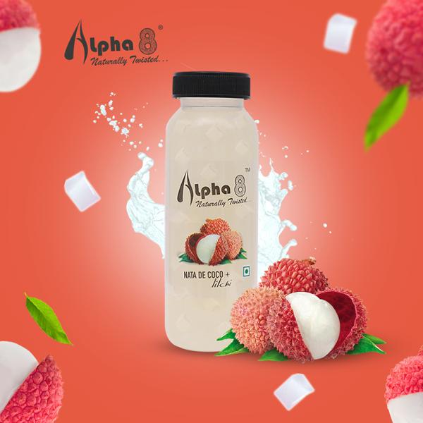 Alpha 8 Litchi Juice with Nata De Coco 200 ml - JioMart