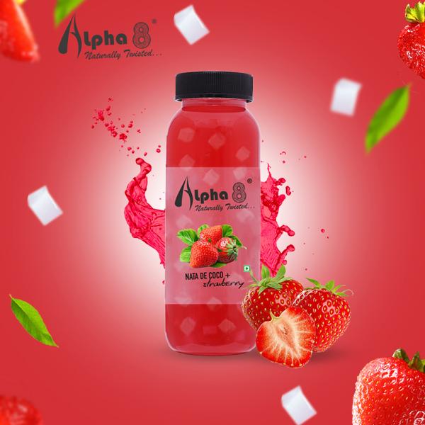 Alpha 8 Strawberry Juice with Nata De Coco 200 ml - JioMart