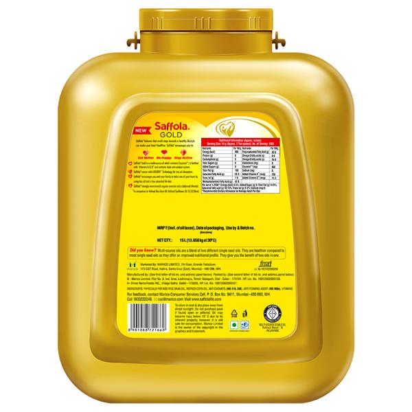 Saffola Gold Rice Bran And Corn Based Blended Oil 15 L - JioMart