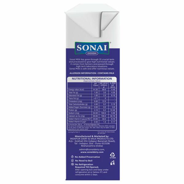 Sonai Doodh Premium Double Toned Milk 1 L (Tetra Pak) - JioMart