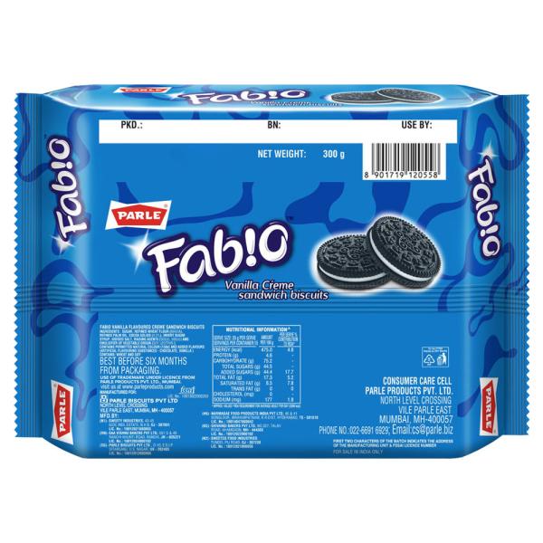 Parle Fabio Vanilla Creme Sandwich Biscuits 300 g - JioMart