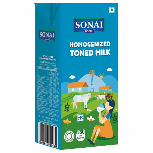 Sonai Homogenized Toned Milk 1 L (Tetra Pack) - JioMart