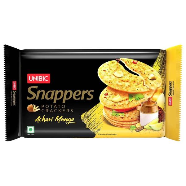 Unibic Snappers Potato Crackers Achari Mango Biscuits 300 g - JioMart