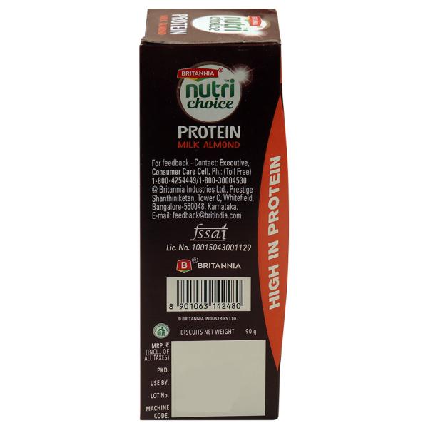 Britannia Nutri Choice Protein Milk Almond Biscuits 90 g - JioMart