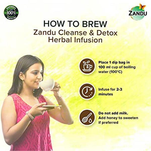 Zandu Cleanse & Detox Herbal Infusion Tea Bags 1.5 g (25 pcs) - JioMart