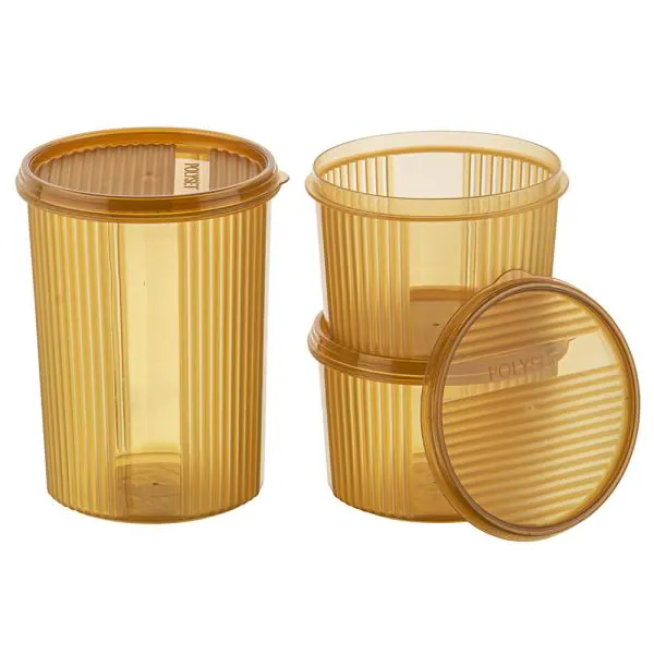 Polyset Magnite Store Well Grey and Brown Round Plastic Container 950 ...