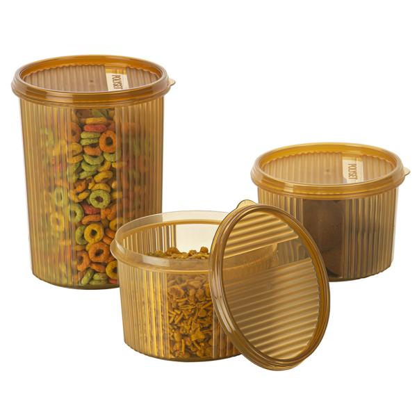 Polyset Magnite Store Well Grey and Brown Round Plastic Container 950 ...