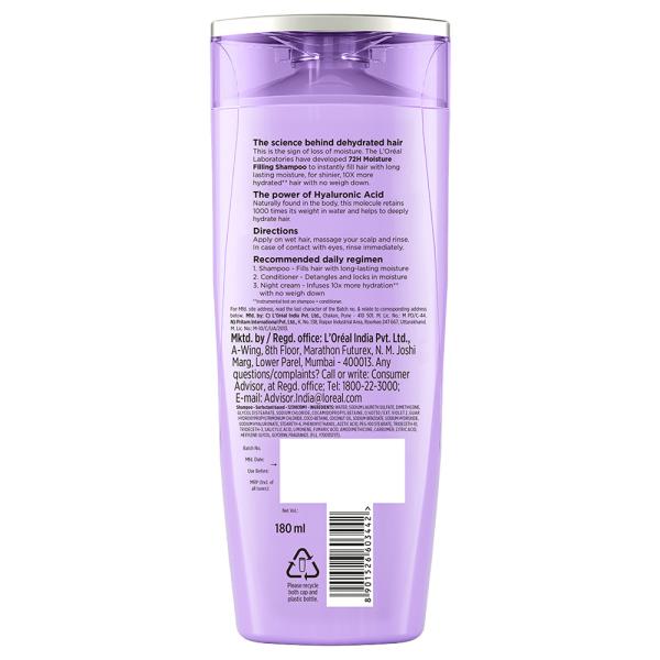 L'Oreal Paris Hyaluron 72H Moisture Filling Shampoo 180 ml - JioMart