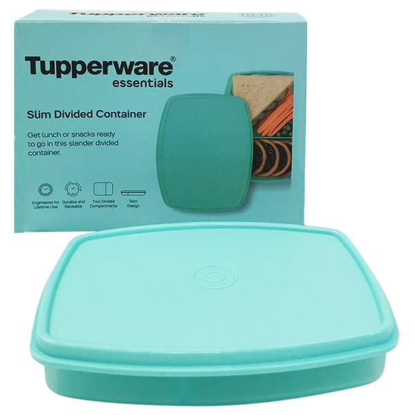 Tupperware Slim Divided Blue Rectangular Plastic Container 320 ml - JioMart
