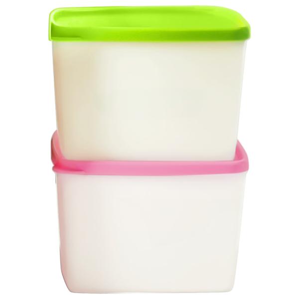Tupperware Fridgemate White Square Plastic Container 800 ml (Set of 2 ...