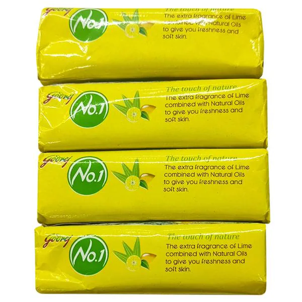 Godrej No. 1 Extra Strong Lime Bathing Soap 150 g (Buy 3 Get 1 Free ...