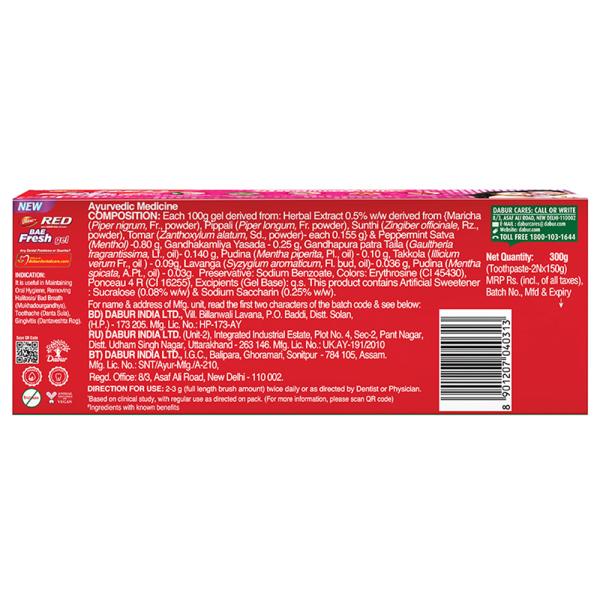 Dabur Red Bae Fresh Gel Toothpaste 300 g - JioMart