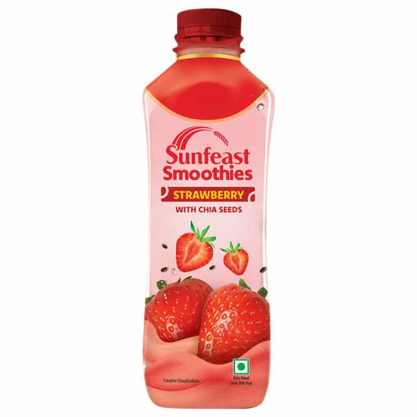 Sunfeast Strawberry With Chia Seeds Smoothie 300 ml (Bottle) - JioMart