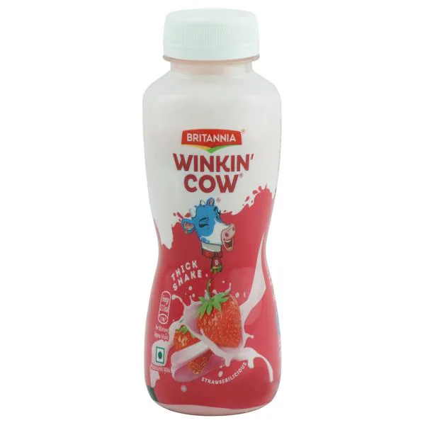 Britannia Winkin Cow Strawberry Thick Shake 180 ml (Bottle) - JioMart