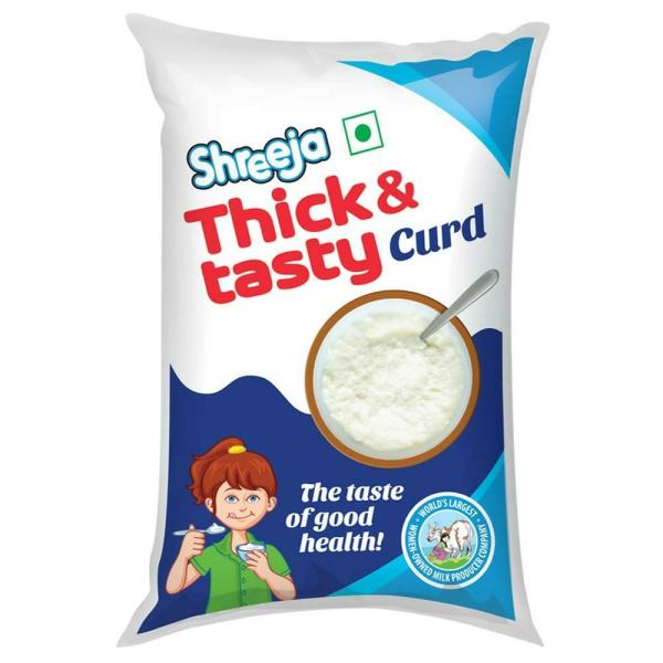Shreeja Thick & Tasty Curd 1 kg (Pouch) - JioMart