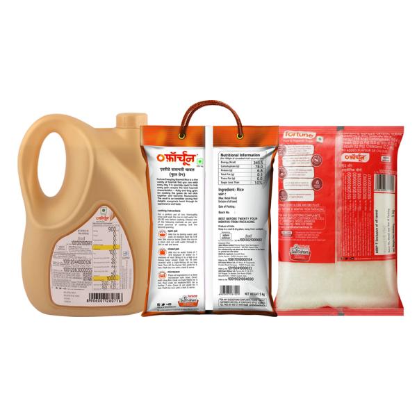 Fortune Everyday Full Grain Basmati Rice 5 kg + Fortune Rice Bran ...